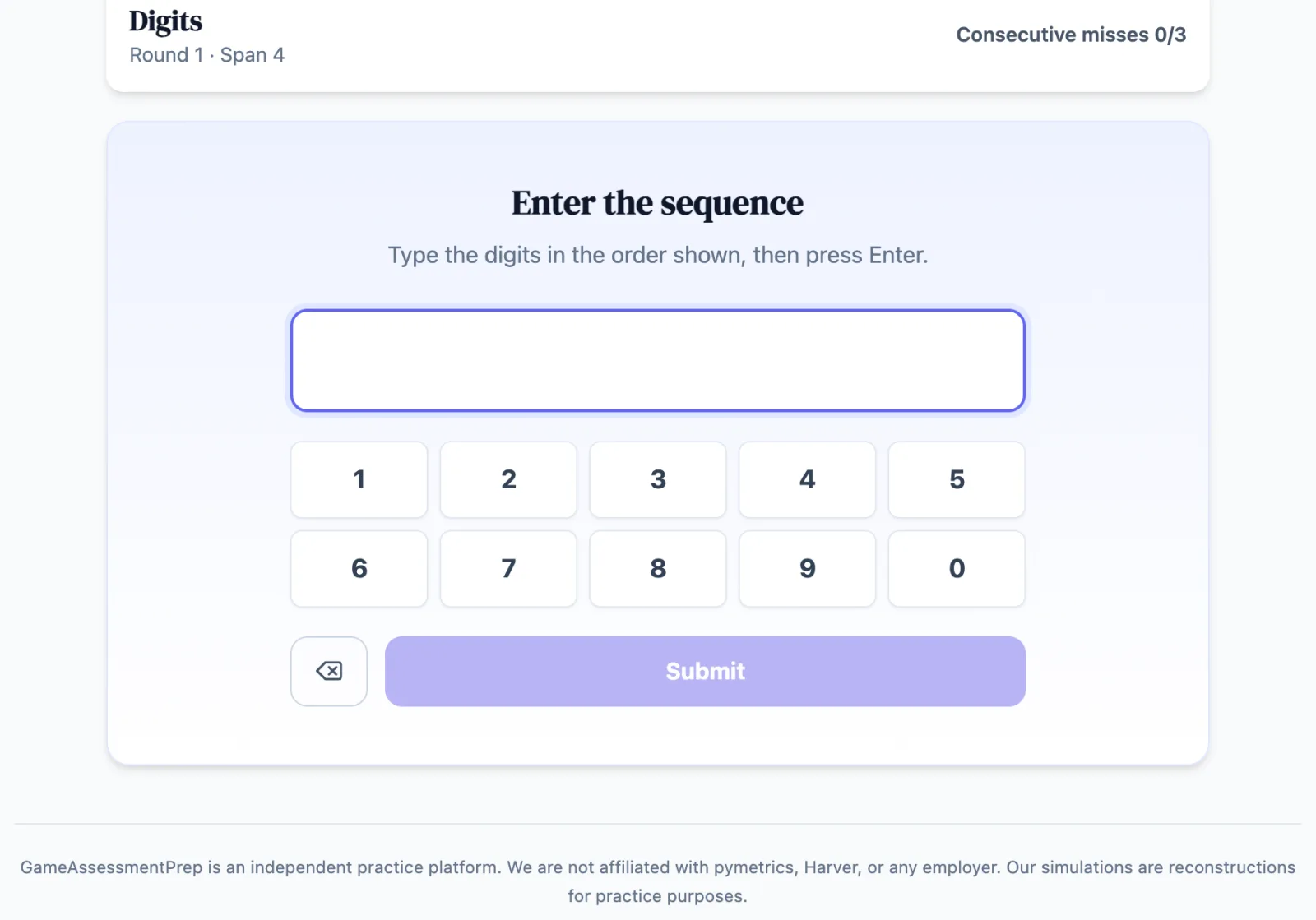 Practice pymetrics Digits Game | Simulation & Guide